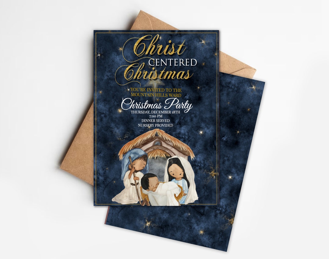 Nativity Play or Nativity Ward Party Invitation, Easy to Edit, Modern ...