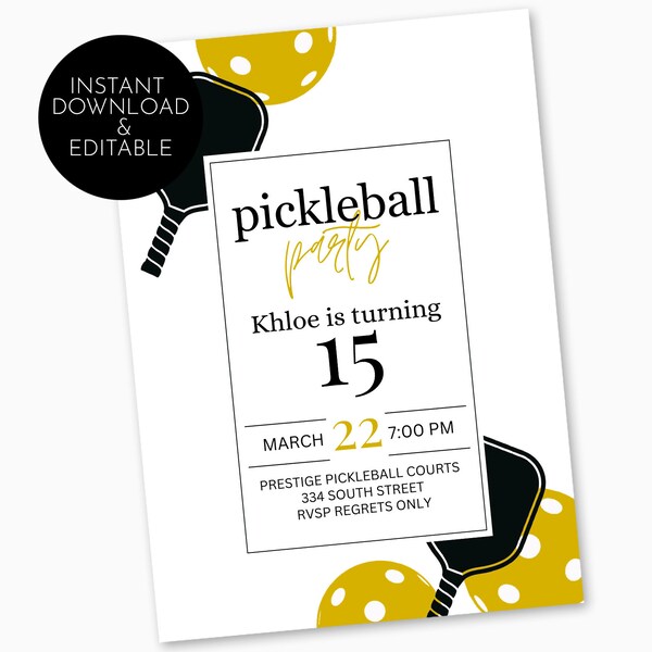Digital Pickleball Party Invite - Etsy