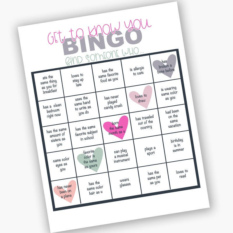 Get to Know You Bingo - Etsy