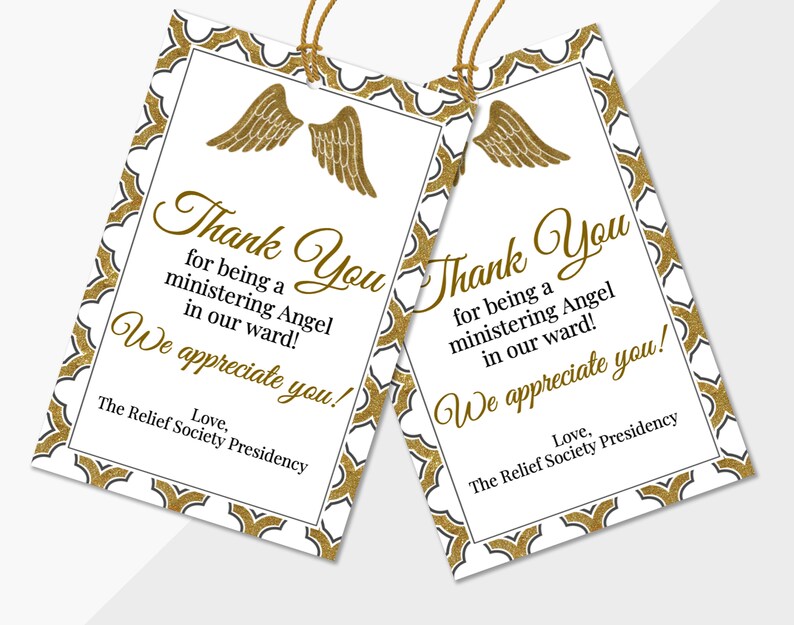 Editable Tags or Print as Shown Instant Download Ministering Angel Tags ...