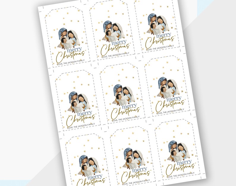 EDITABLE Nativity Christmas Tag. Easy to Edit With Text, Fast to Print ...