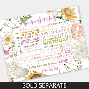 50 Ministering Ideas Printable for Relief Society, Relief Society 50 ...