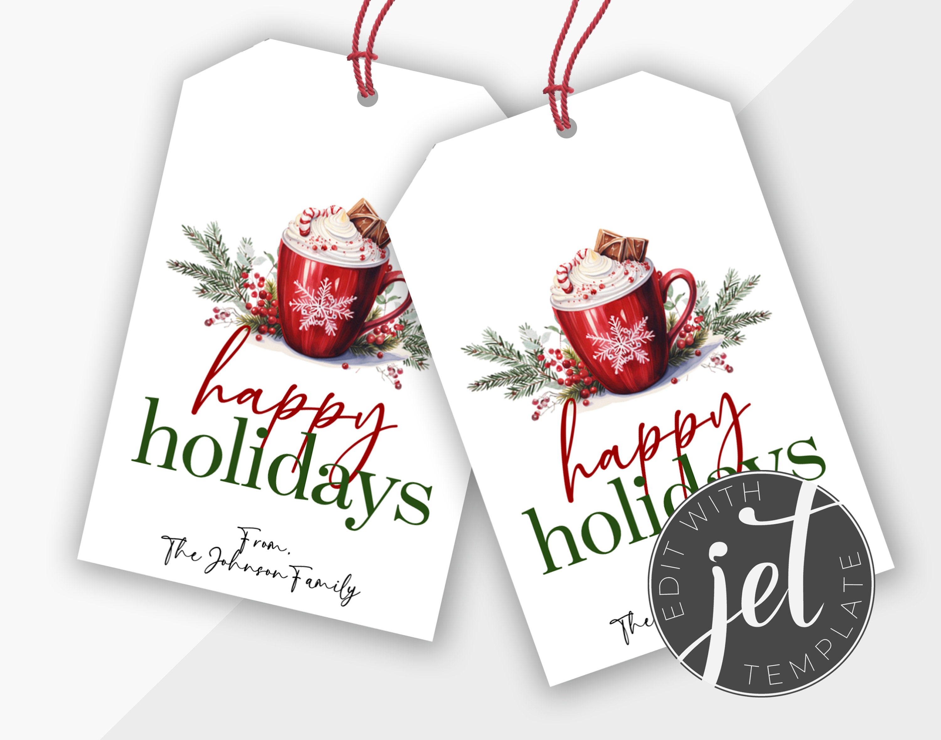 EDITABLE Hot Cocoa Bomb Tag CUSTOM Wording Cute Hot Chocolate - Etsy