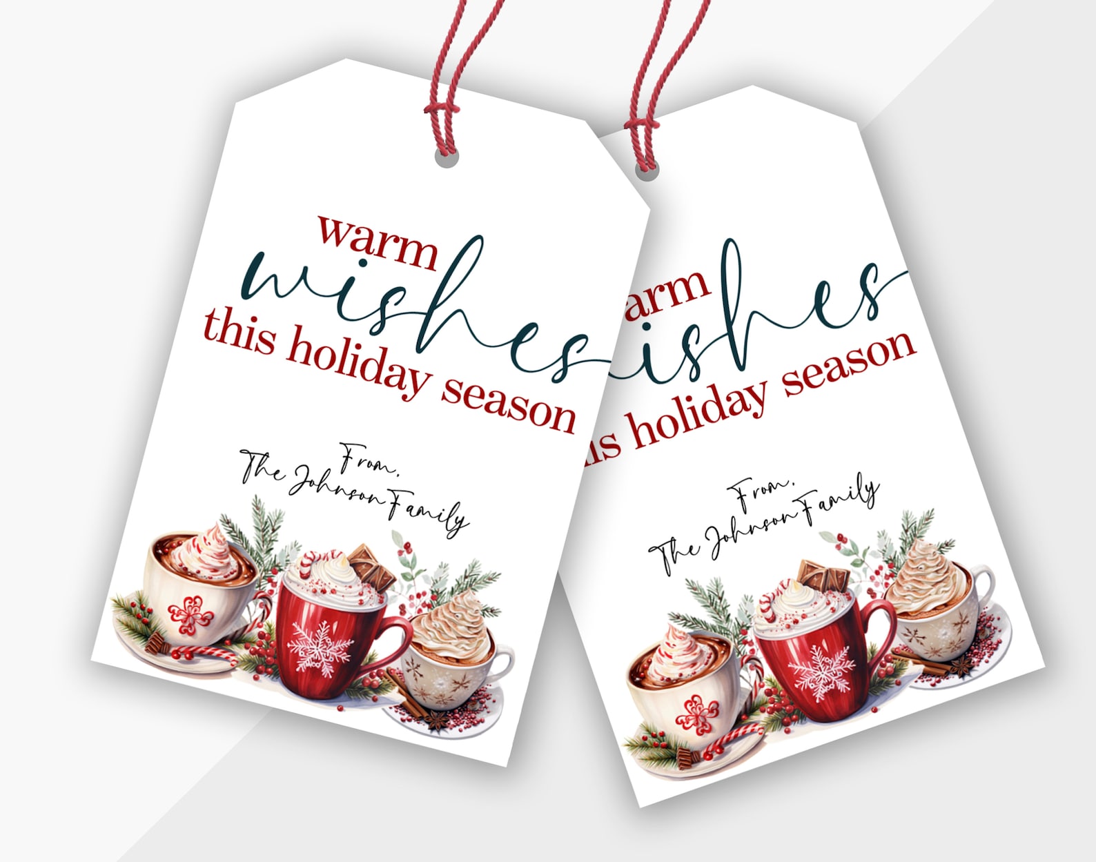 EDITABLE Hot Chocolate Tag CUSTOM Wording, Cute Hot Chocolate Tag for ...