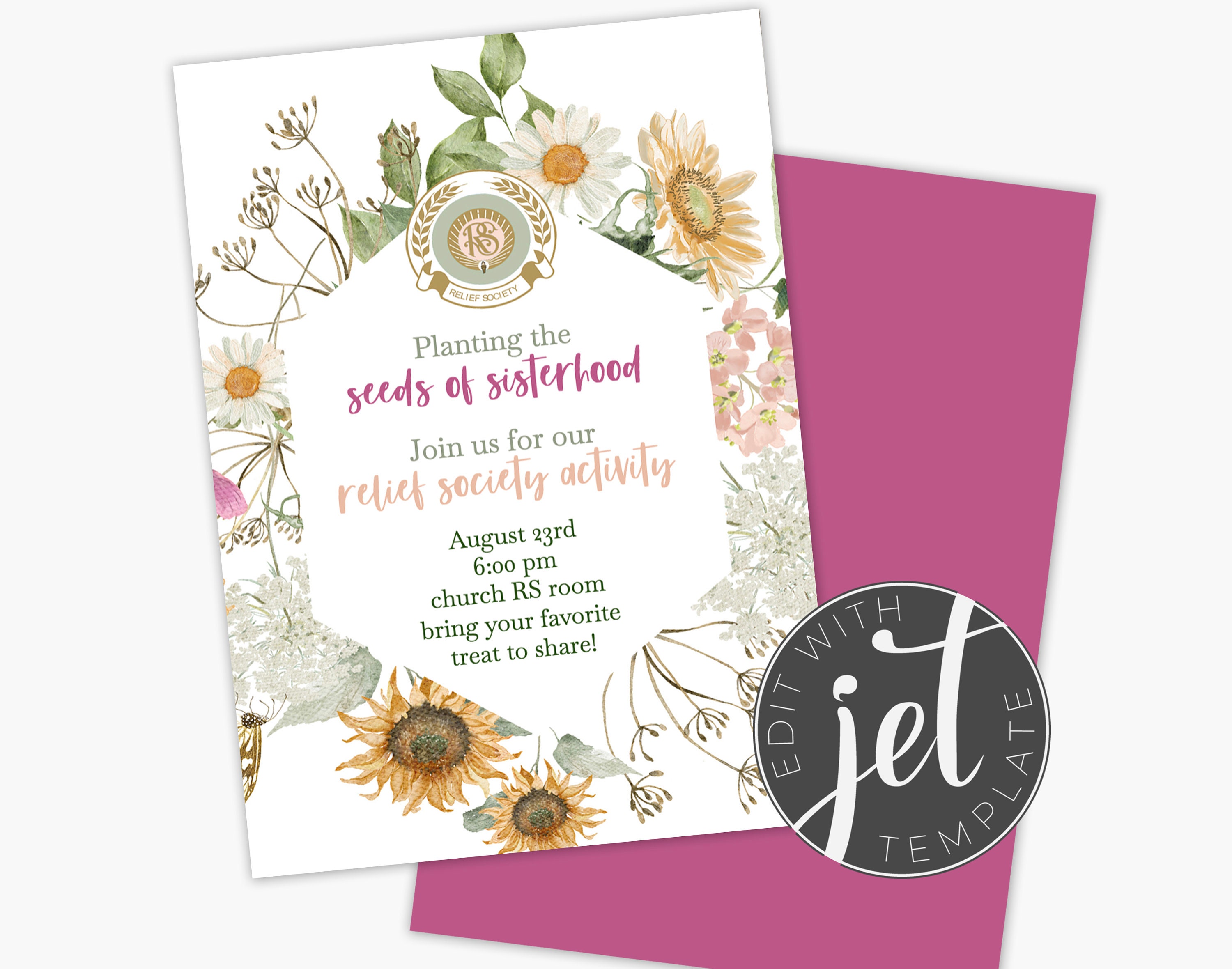 Seeds of Sisterhood Activity Invitation, Planting Seeds Theme Garden ...