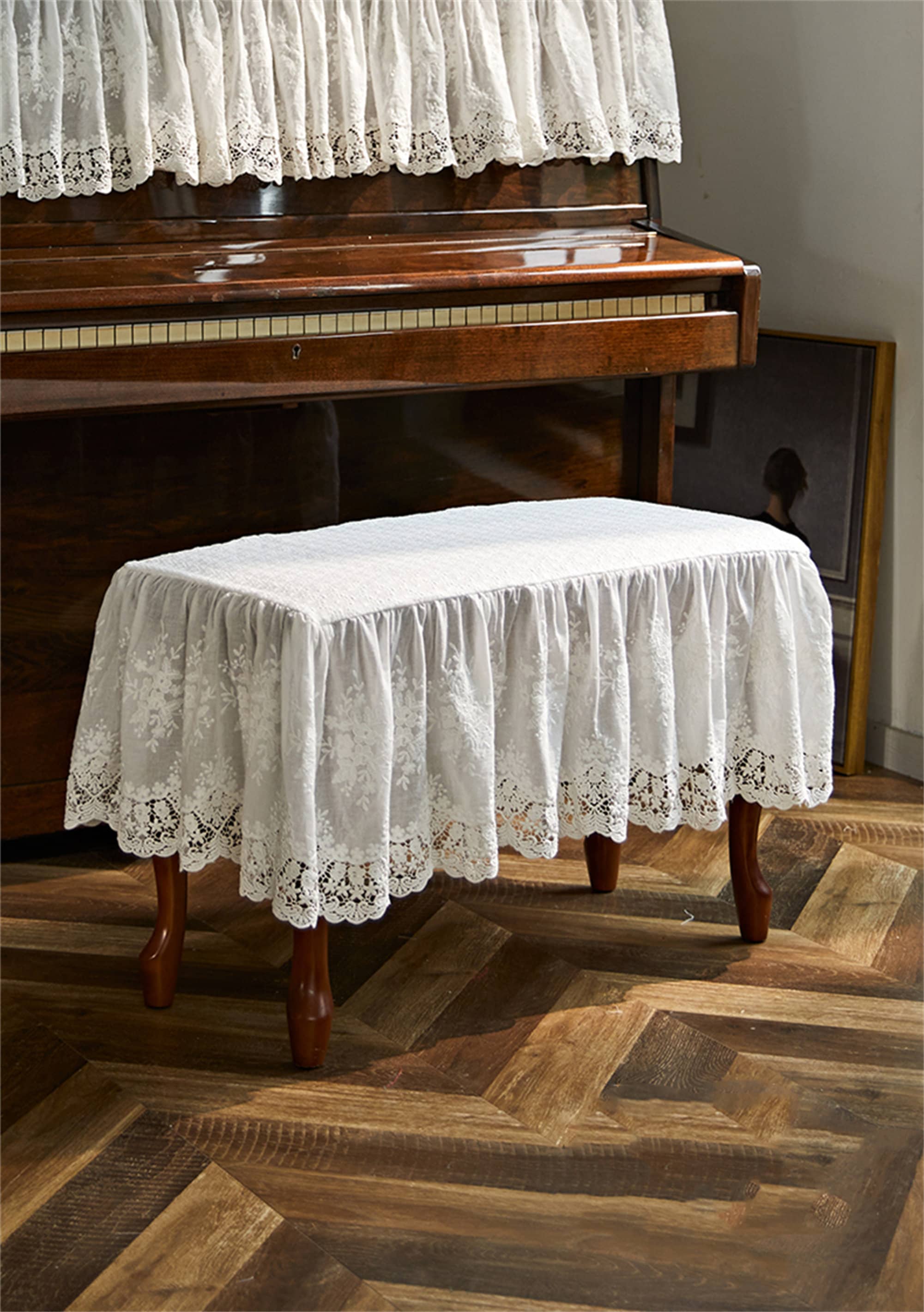 Piano Cover/piano Bench Cover/white Lace Decor Piano - Etsy