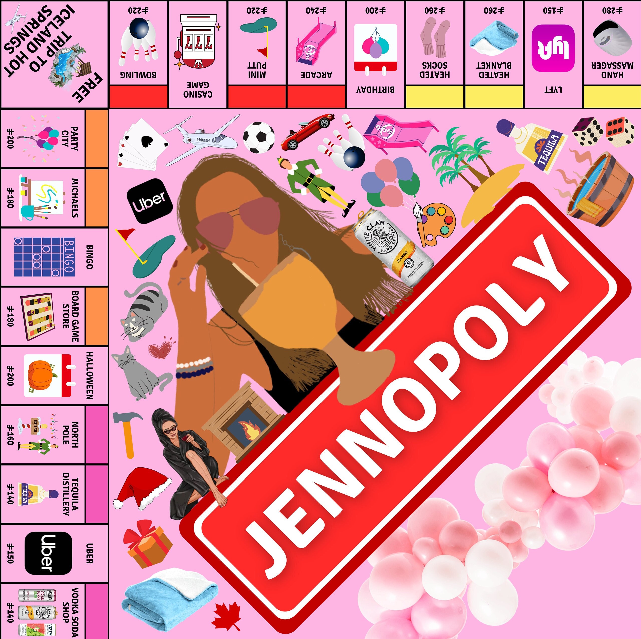 Customopoly DIY Template - Personalized Full Monopoly Board Game With ...