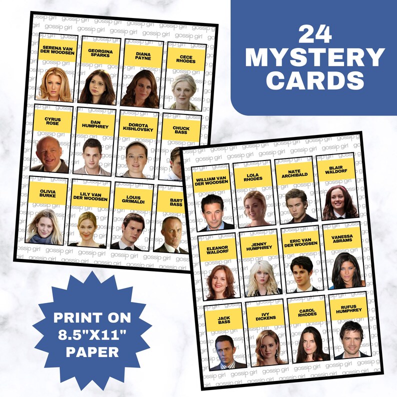 Guess Who "gossip Girl" Edition Print at Home Digital Download Game ...