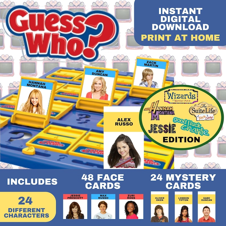 Guess Who throwback Tv Edition Print at Home Digital Download Game ...