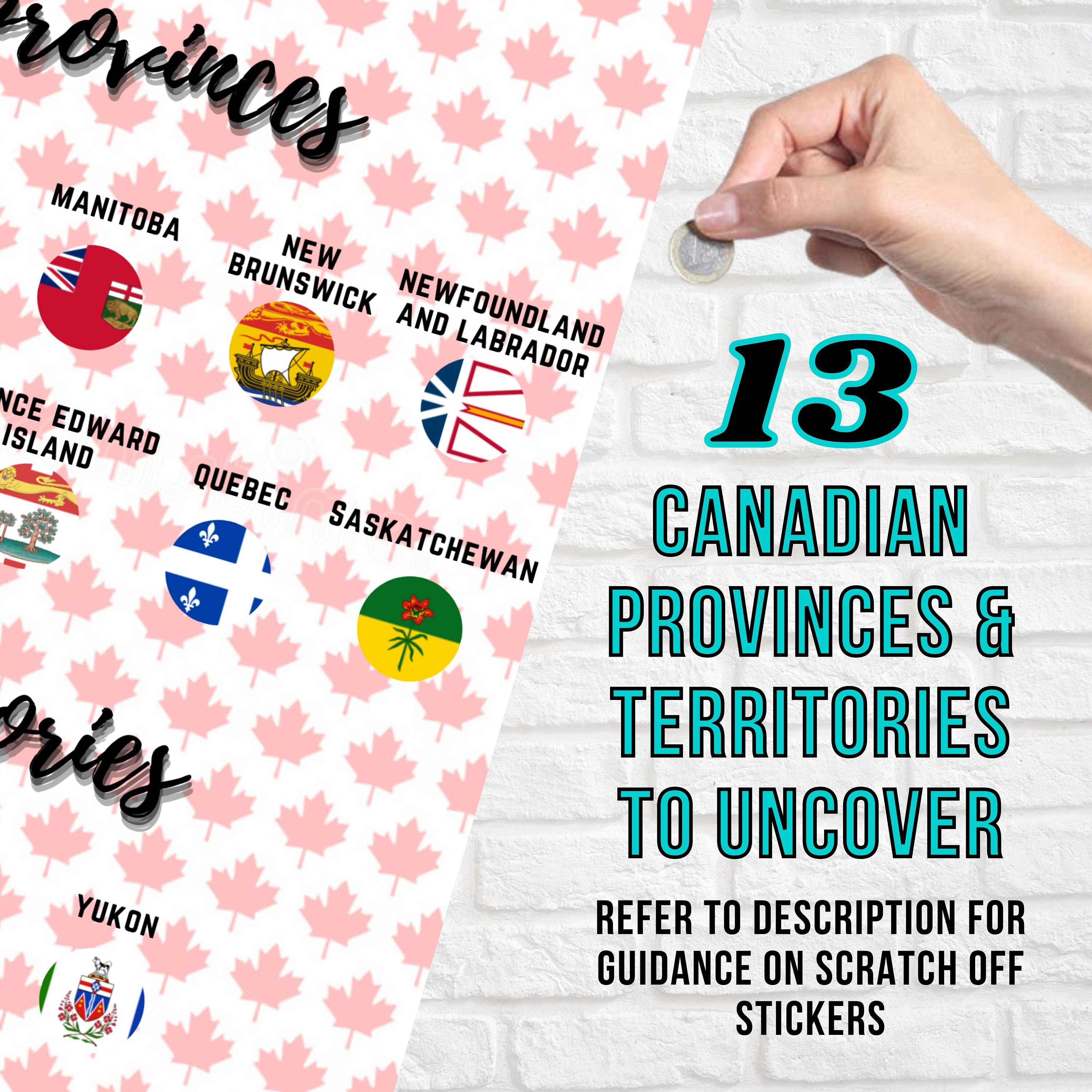 Canadian Provinces and Territories DIY Scratch off Bucket List Poster ...