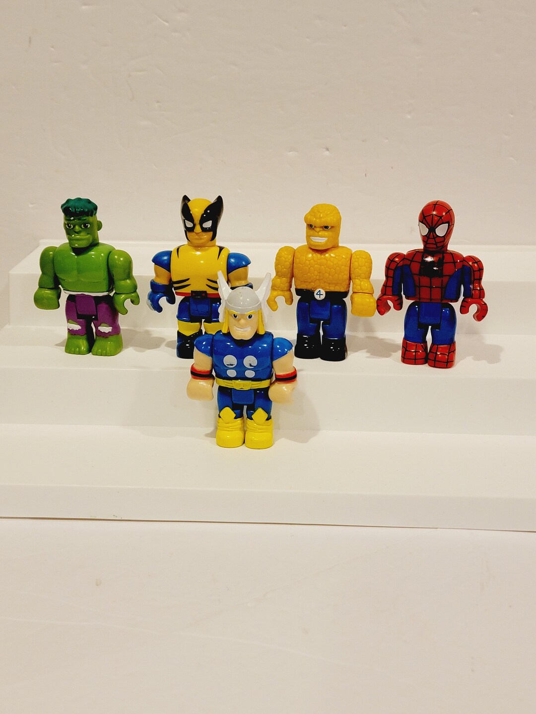 Marvel Mega Bloks 4" Figure Lot Thor Thing Hulk Wolverine Spider-man - Etsy