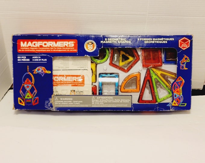 Magformers 60-piece Construction Geometric Magnetic Shape Set - Etsy