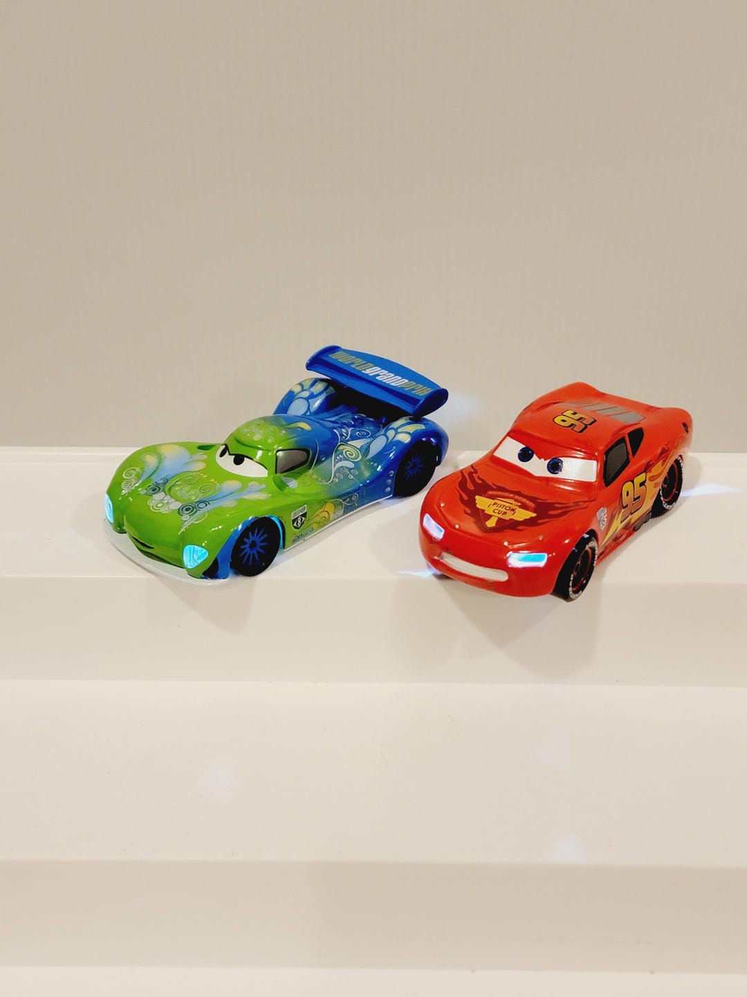 Disney Pixar Cars Light up Mcqueen Vs Veloso Diecast Cars Set - Etsy