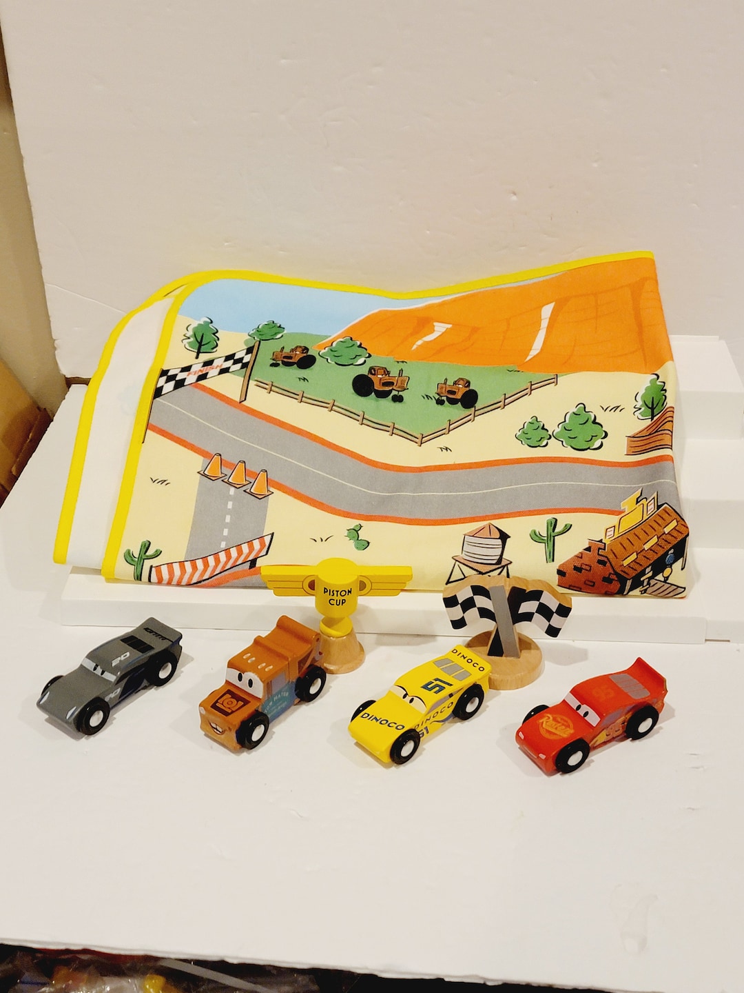 Disney Pixar Cars Wooden Car and Playmat Set - Etsy