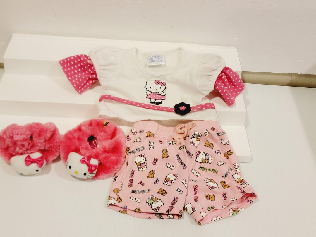 Build A Bear Workshop Sanrio Hello Kitty Outfit With Slippers Set - Etsy