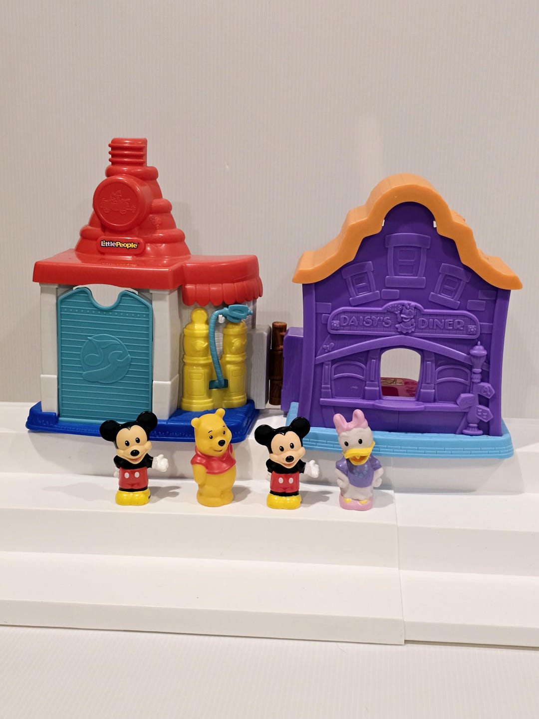 Disney Little People Mickey Mouse Goofy's Gas Dine Station Set - Etsy