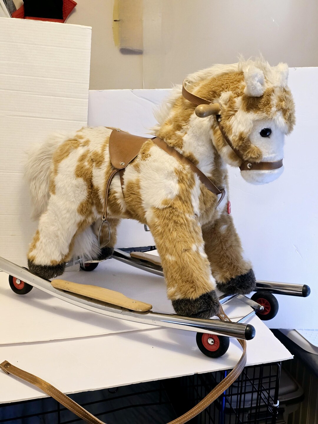 Vintage Plush Trudi Novellara Rocking Horse With Wheels - Etsy