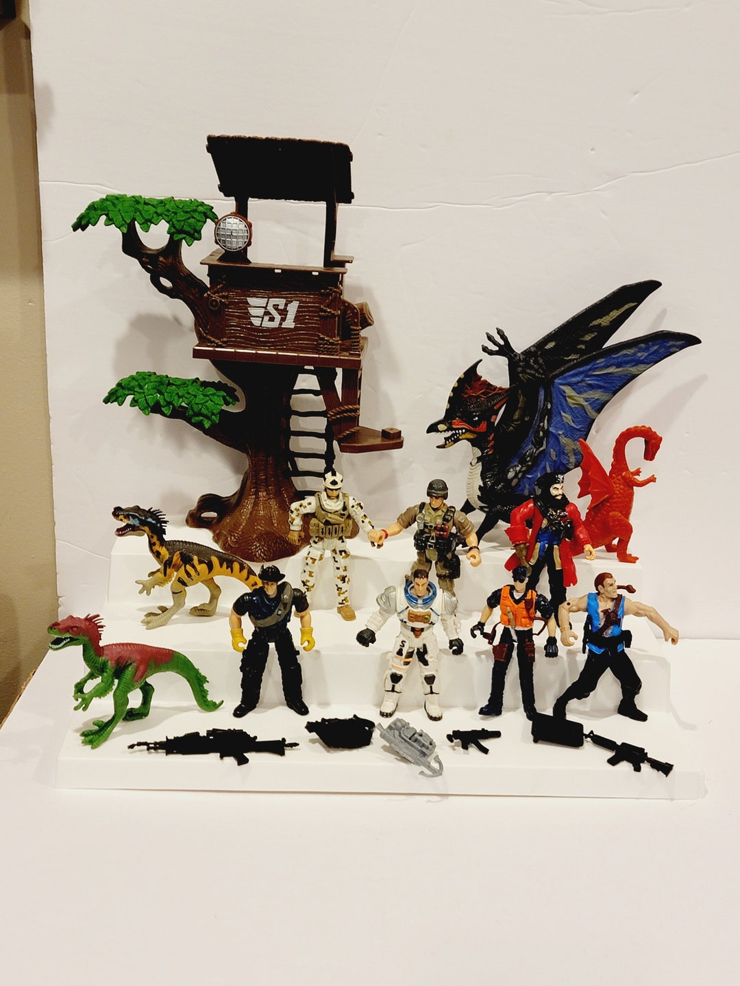 Chap Mei True Heroes Treehouse Army and Dino Figure Set - Etsy