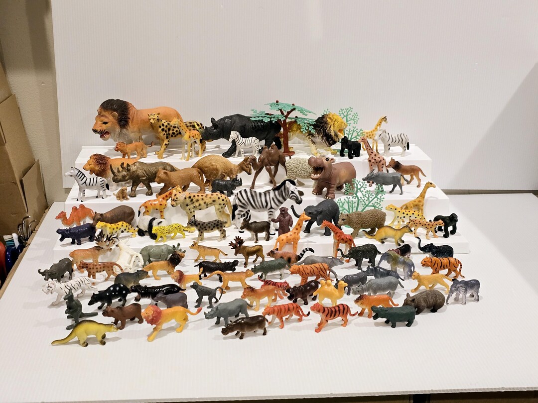 Plastic Pretend Play Safari Zoo Animal Figure Set - Etsy
