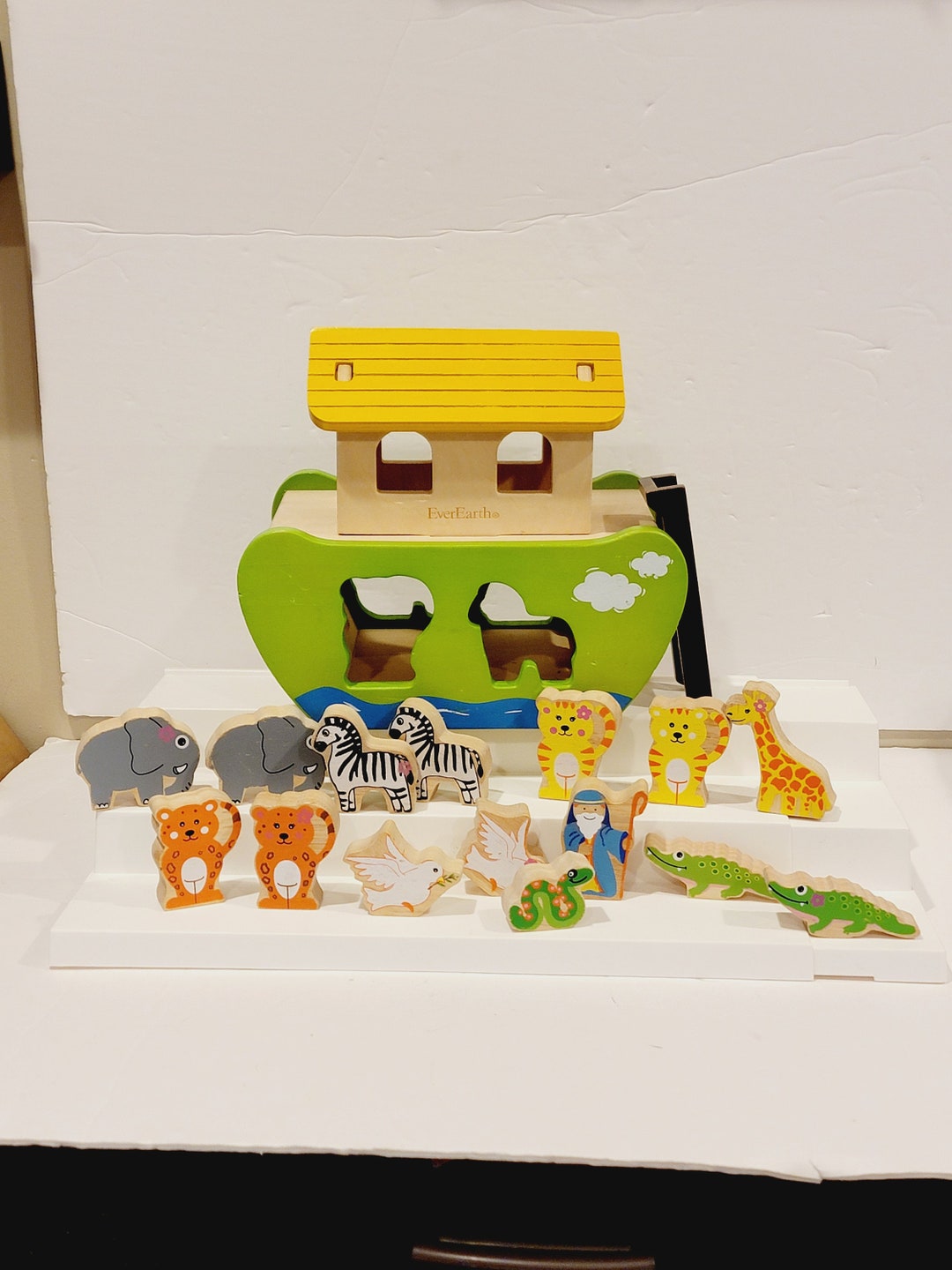 Everearth Wooden Shape Sorting Noah's Ark - Etsy