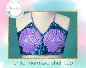 Child Mermaid Shell Top - Etsy