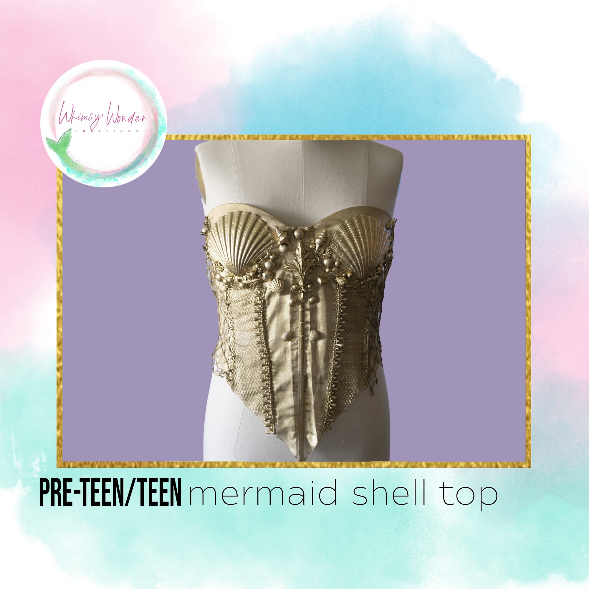 Tween / Young Adult Mermaid Shell Top - Etsy