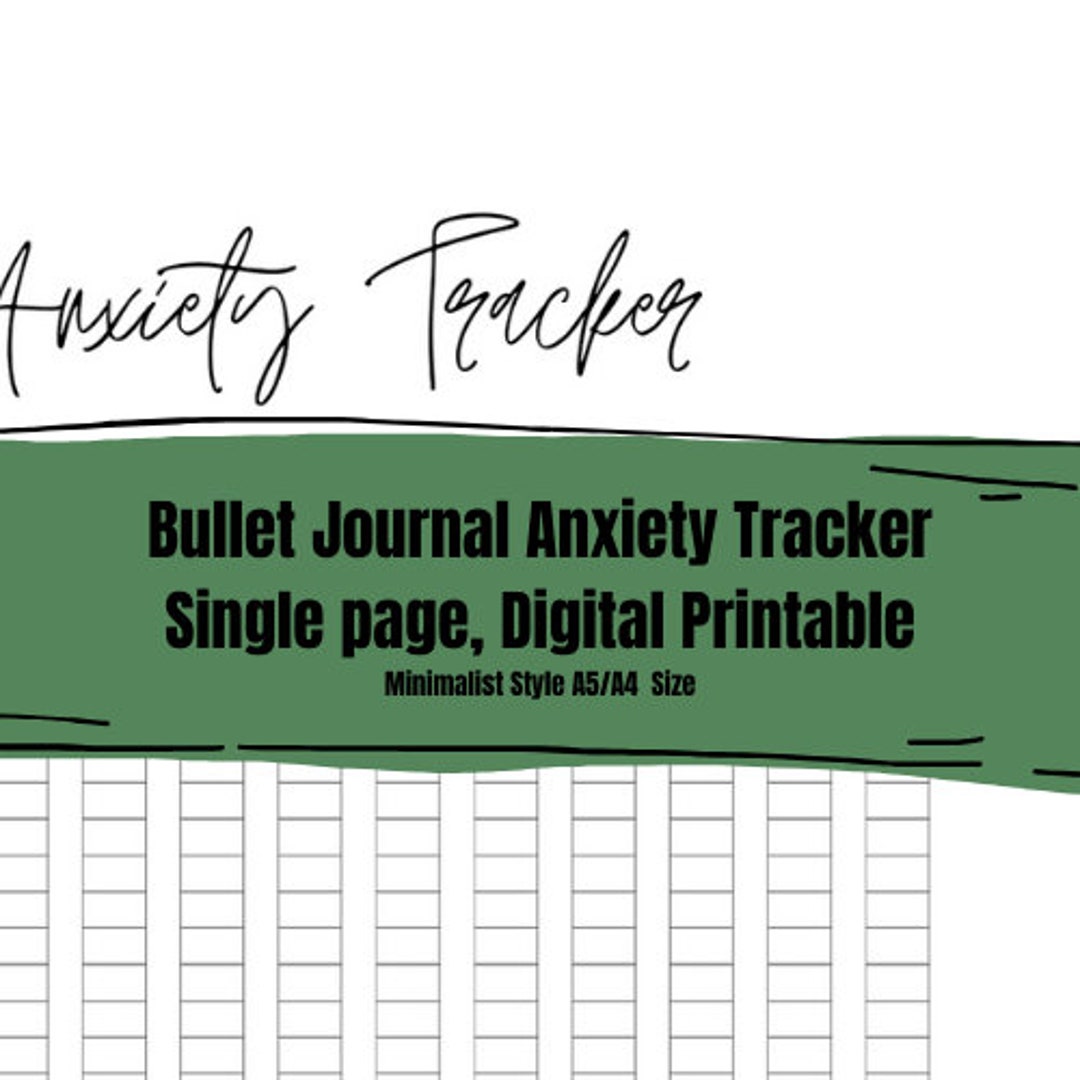 Bullet Journal Printable Anxiety Tracker Single Page - Etsy