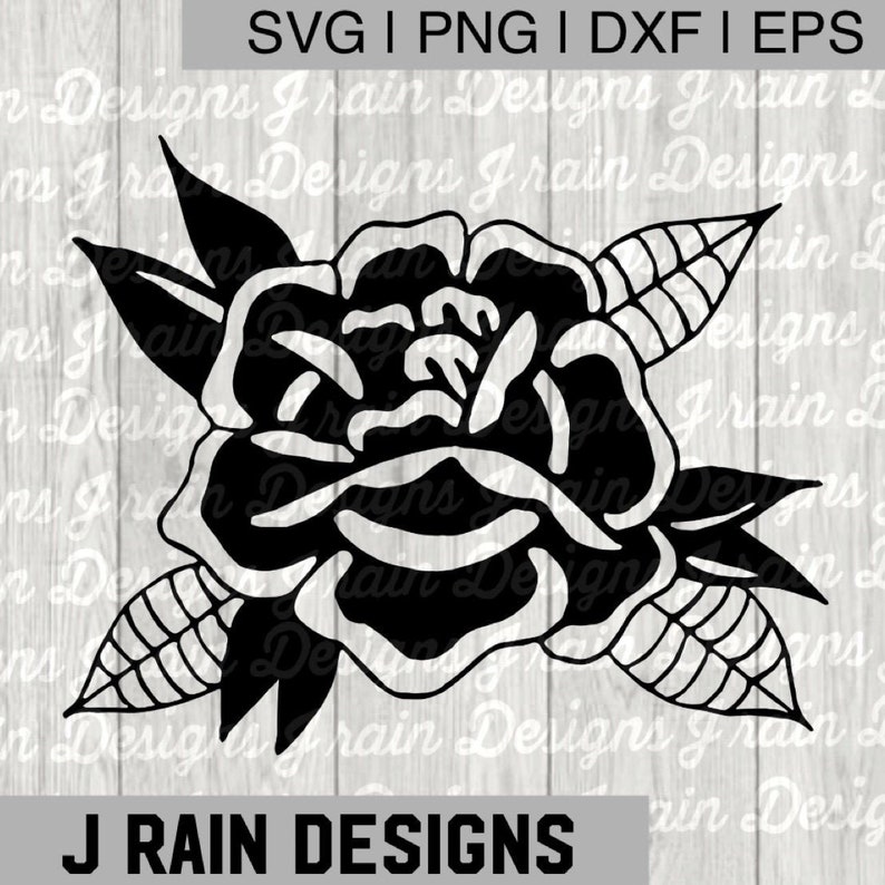 Old School Rose Svg Rose SVG Flower SVG Flower Clipart Traditional Rose ...