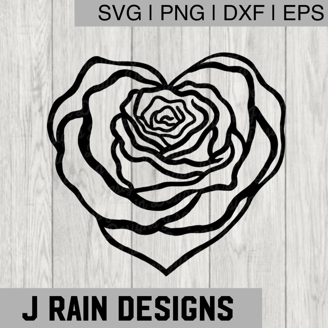 Rose Heart Svg Rose Svg Heart Svg Flower Svg Rose Clipart Flower ...
