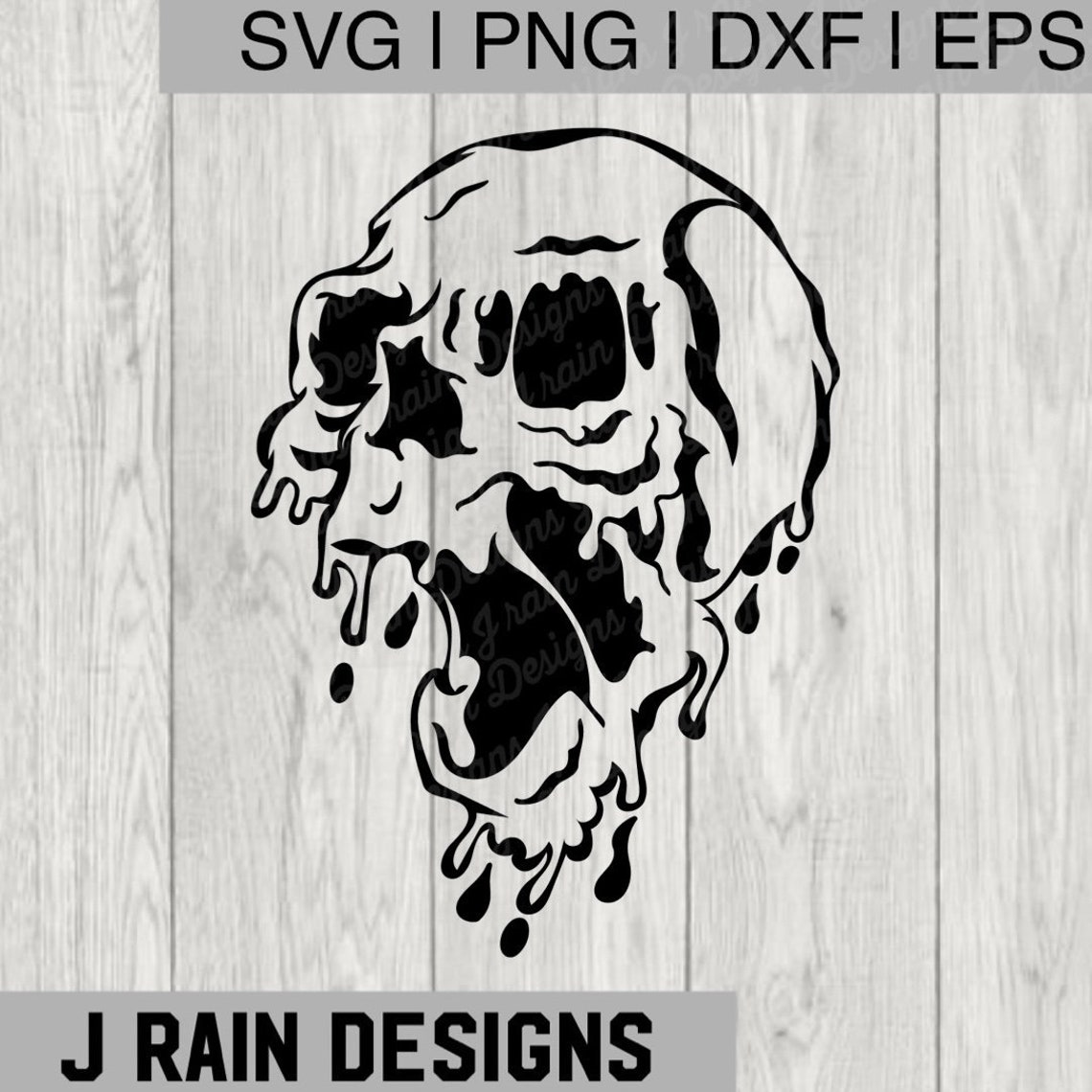 Melting Skull SVG- Skull SVG - Skull PNG - Skull Eps - Skull Dxf ...
