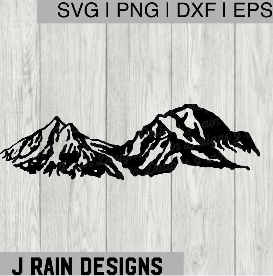 Mountain SVG - Mountain Png - Mountain Eps - Mountain DXF - Snow Svg ...