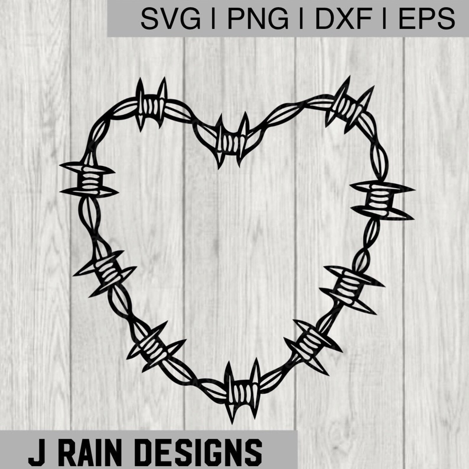 Corazón de alambre de púas svg corazón svg San Valentín - Etsy España
