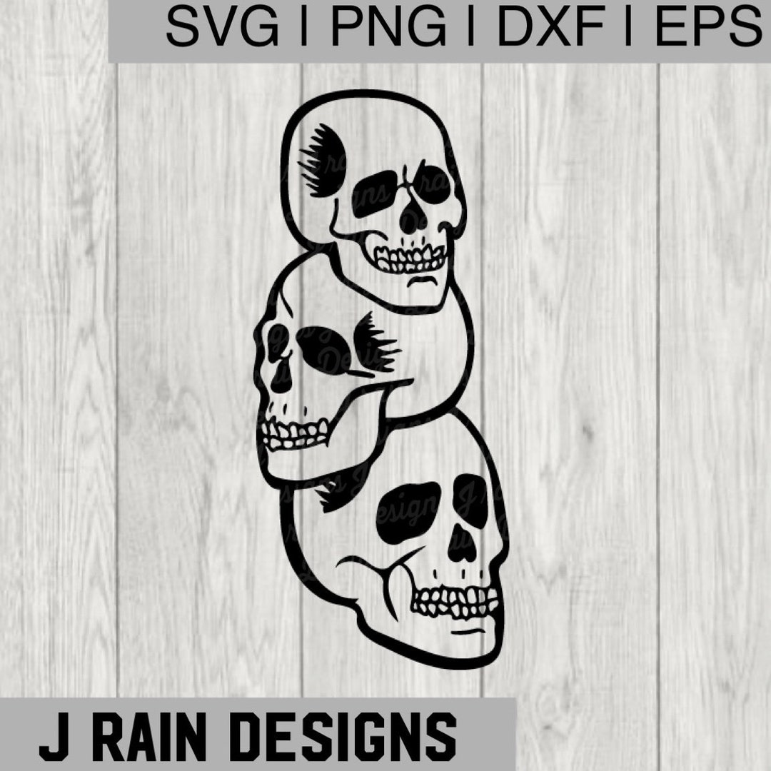 Stacked Skull SVG - Skull Svg - Skull Png - Skull DXF - Skull Png ...