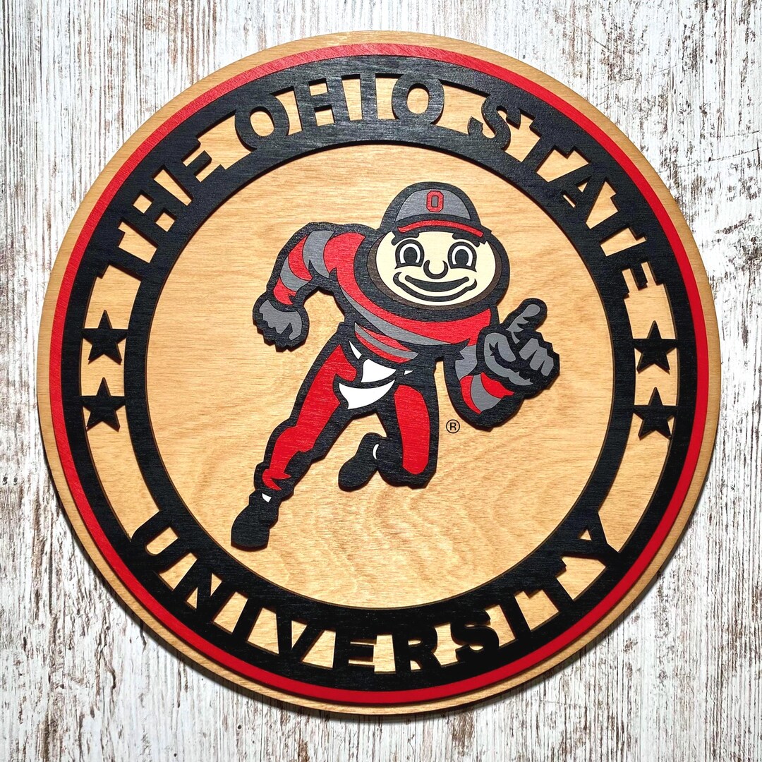 Ohio State Brutus Buckeye Wood Sign, Man Cave Decor - Etsy