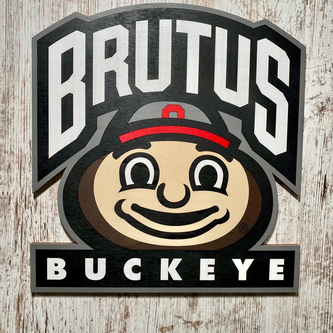Brutus Buckeye Wood Sign: Ohio State Sports Decor - Etsy