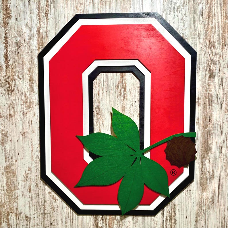 Ohio State Buckeyes Block O Wood Sign With Hanger on Back Officially ...