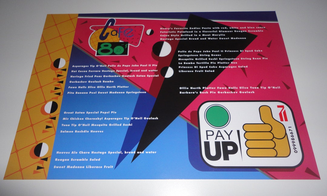 Back to the Future Cafe 80's Menu Replica Prop - Etsy