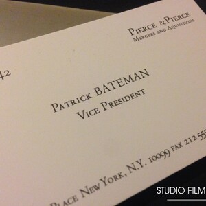 20 X American Psycho - Patrick Bateman Business Cards - Halloween Prop ...