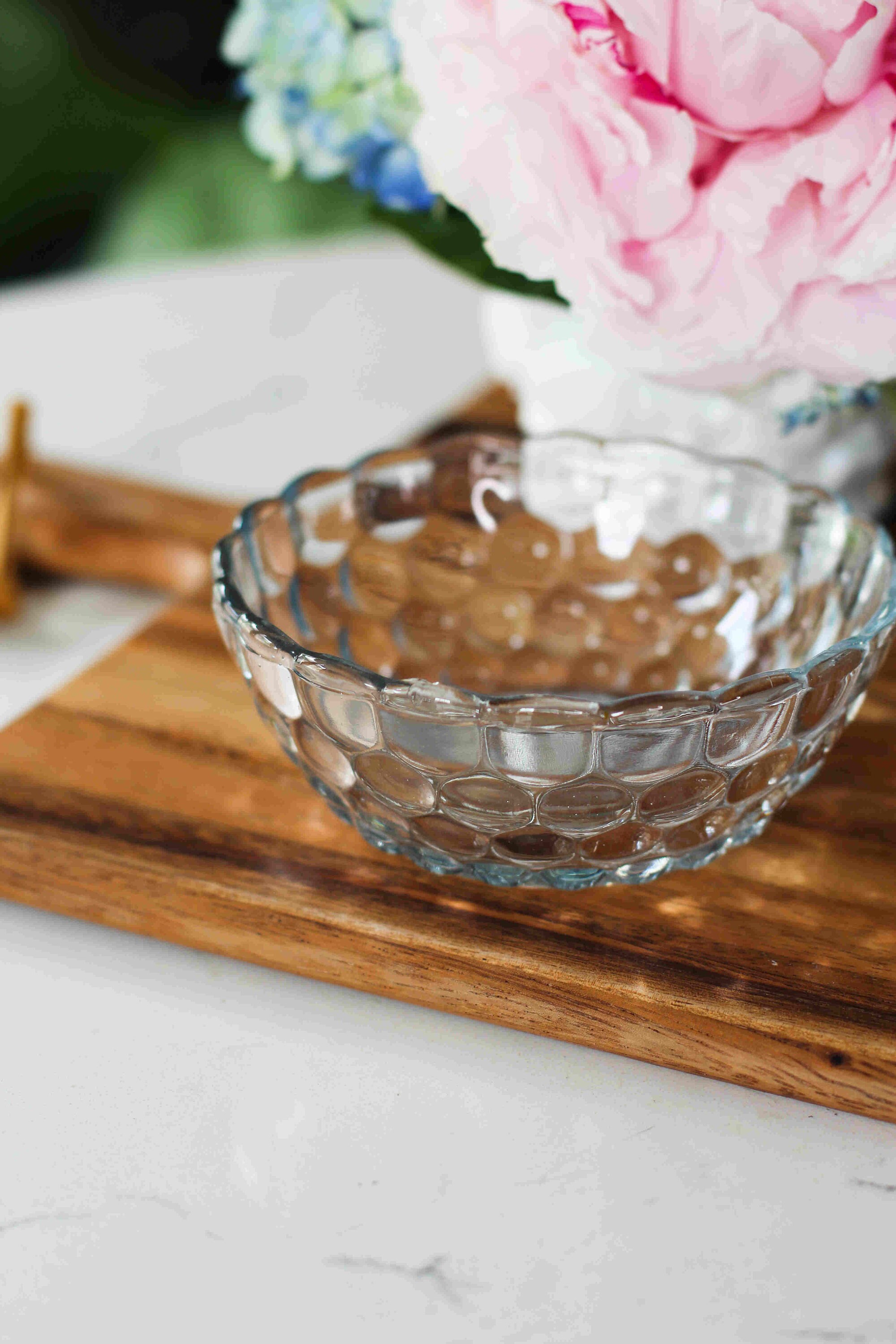 Clear Blue Bubble Glass Berry Dishes Vintage Blue Glass | Etsy