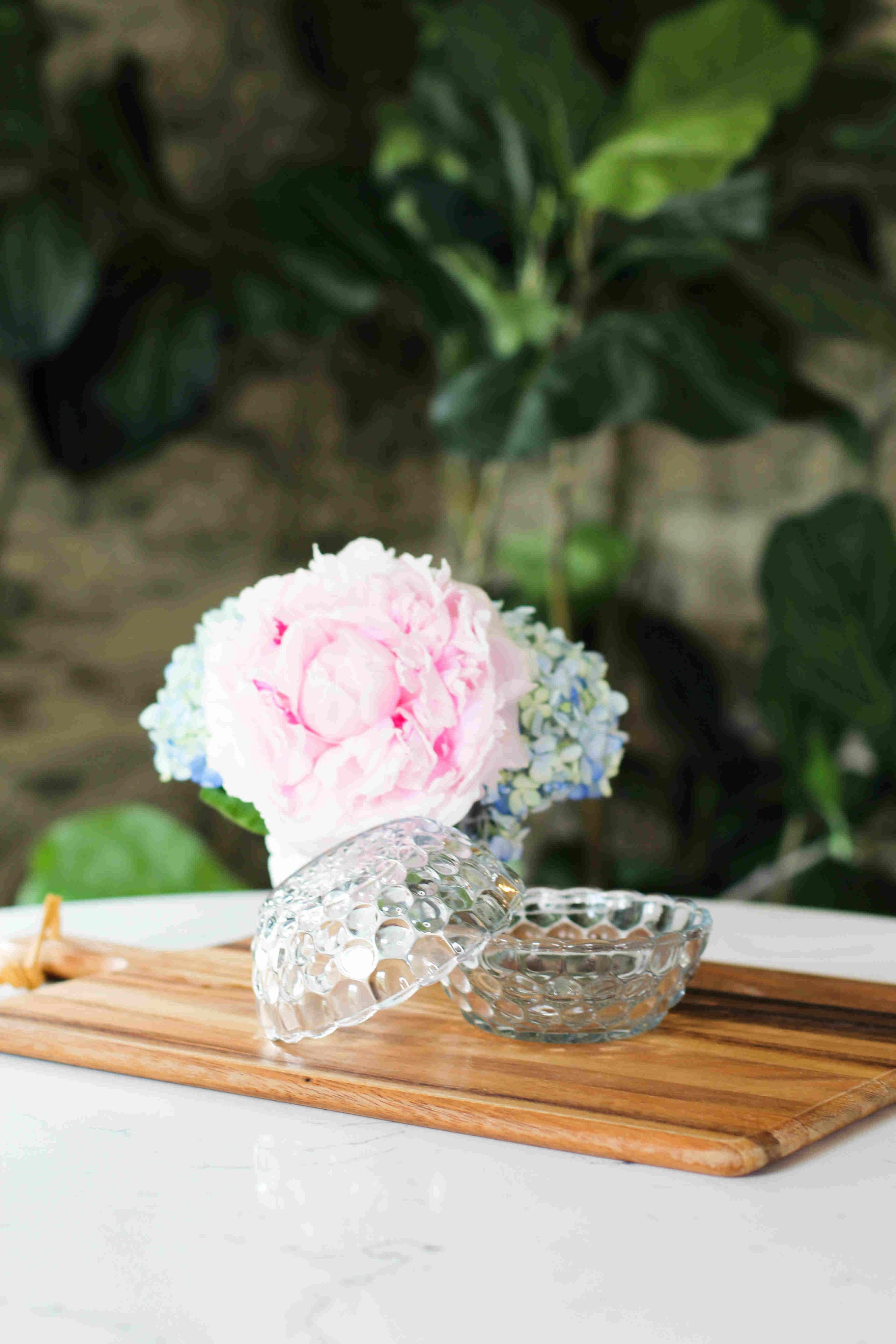 Clear Blue Bubble Glass Berry Dishes Vintage Blue Glass | Etsy