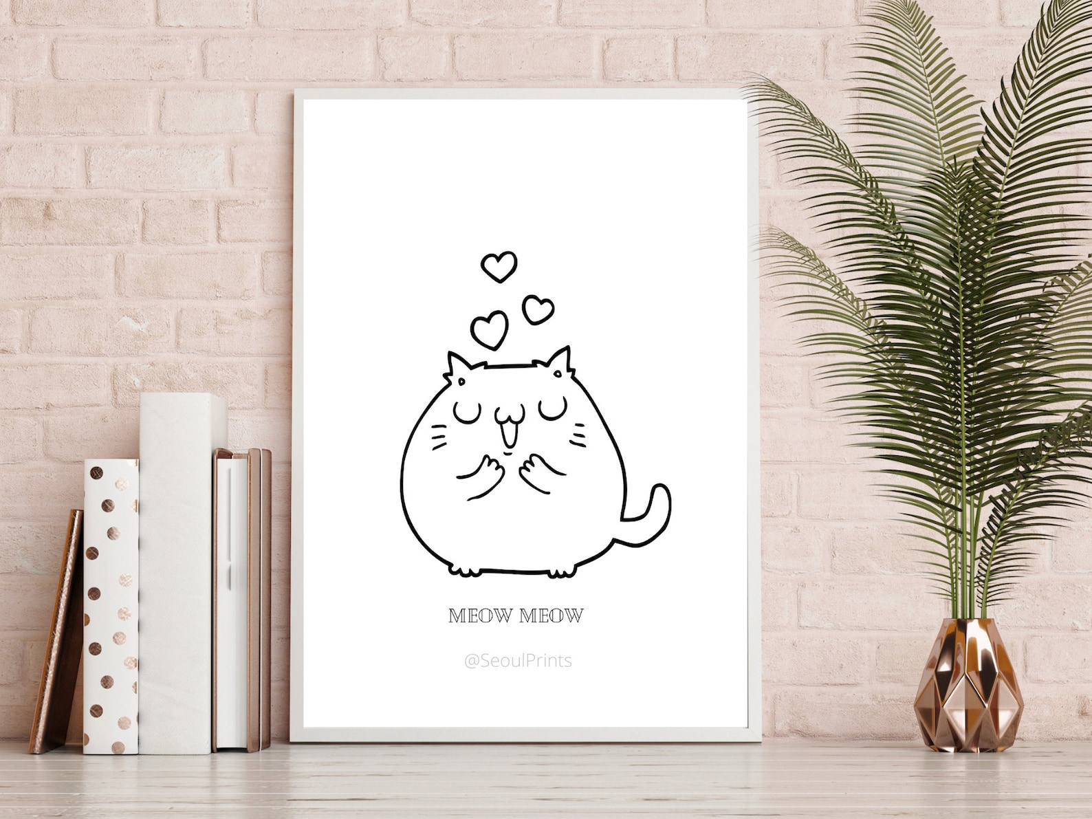 Digital Print | Meow Meow Cat, Instant Printable Wall Art Poster, Wall ...