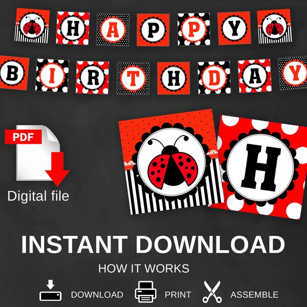 Ladybug Banner - Etsy