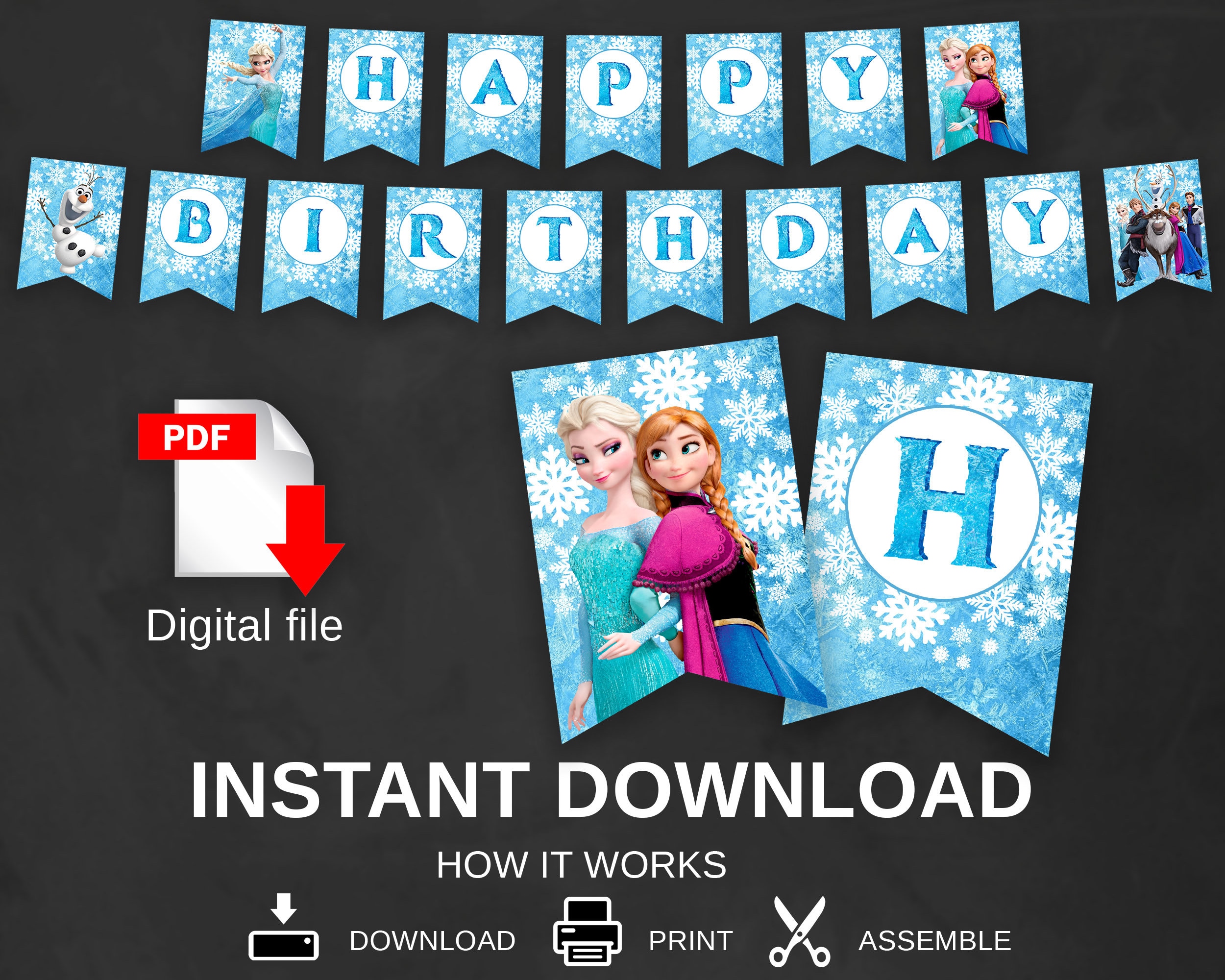 INSTANT DOWNLOAD Birthday Banner - Party Banner - Party Decorations ...