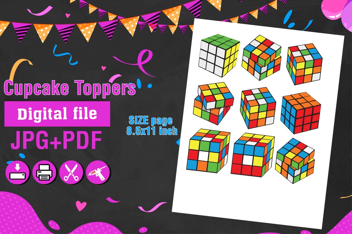 INSTANT DOWNLOAD DIGITAL File Cupcake Toppers Cake Topper - Etsy