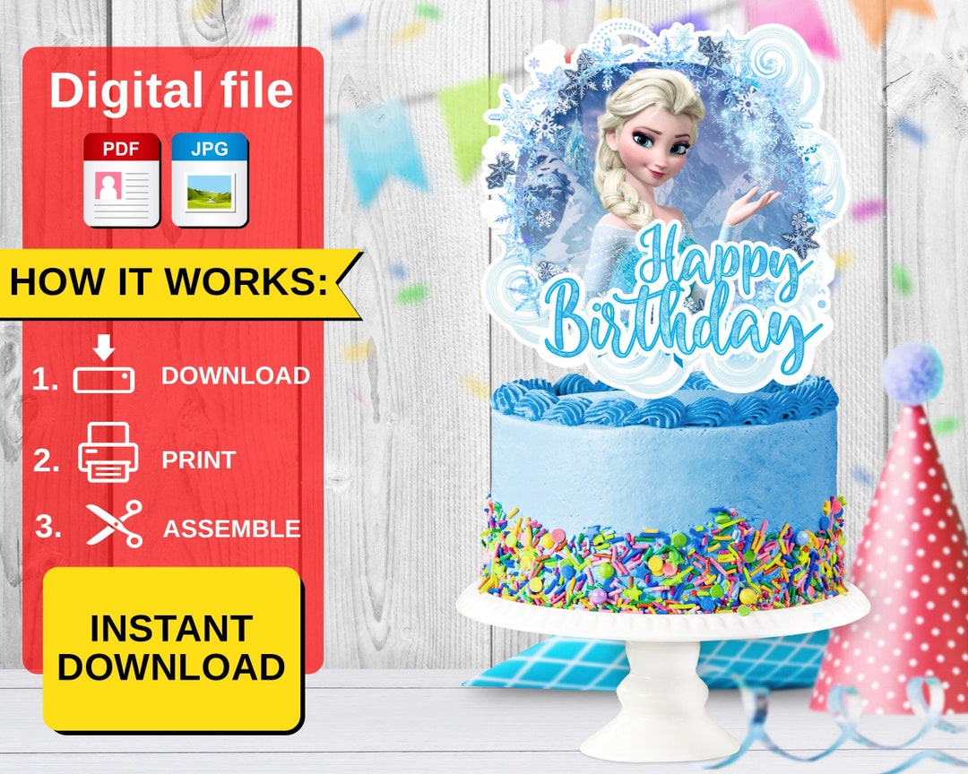 INSTANT DOWNLOAD DIGITAL File Cake Topper, Birthday Party Cake Topper ...