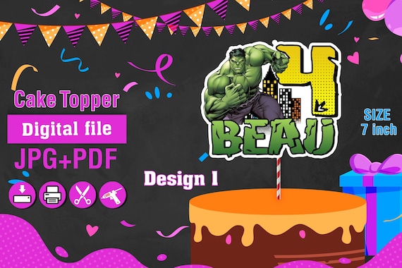 Personalized DIGITAL File Cake Topper Cake Topper Birthday - Etsy