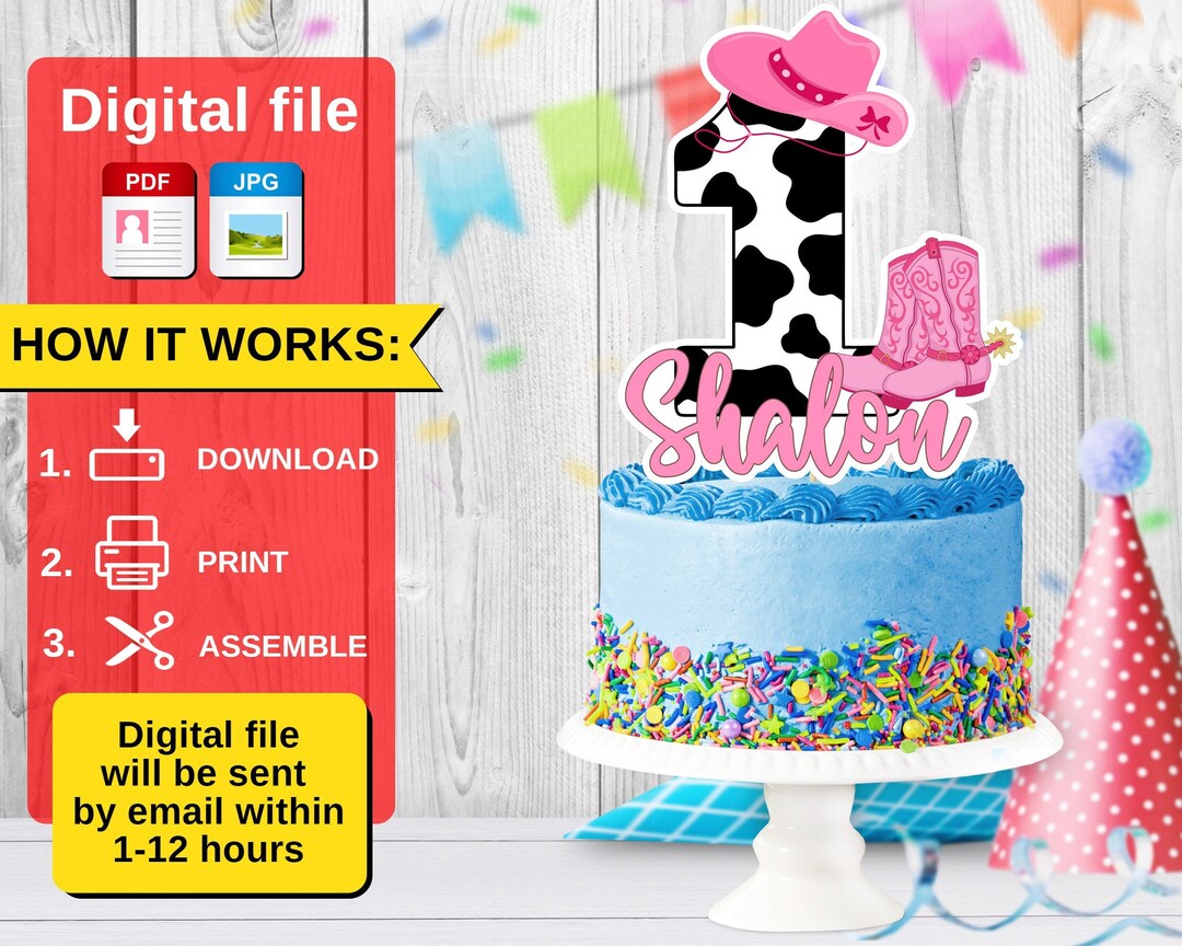 Personalized DIGITAL File Cake Topper, Birthday Party Farm Animals ...
