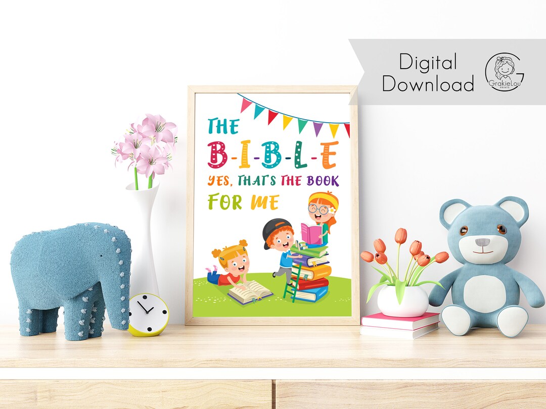 The B-I-B-L-E Sunday School Song Poster - Instant Digital Download ...