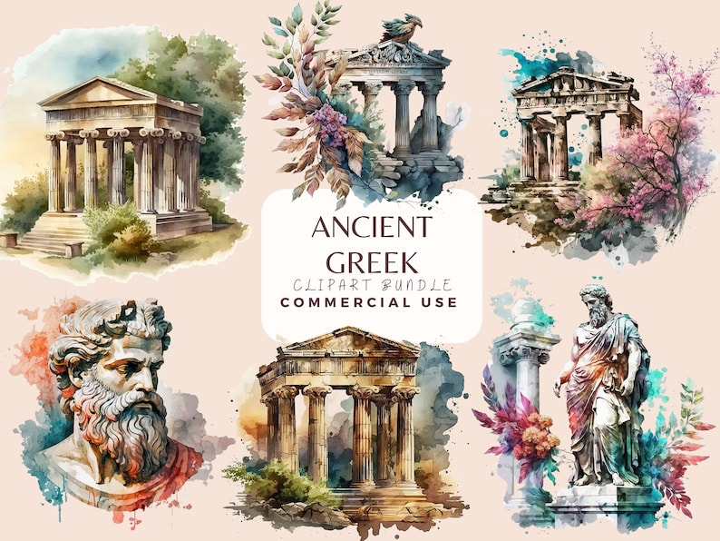 Ancient Greek Clipart Bundle Digital Image Downloads for Card - Etsy