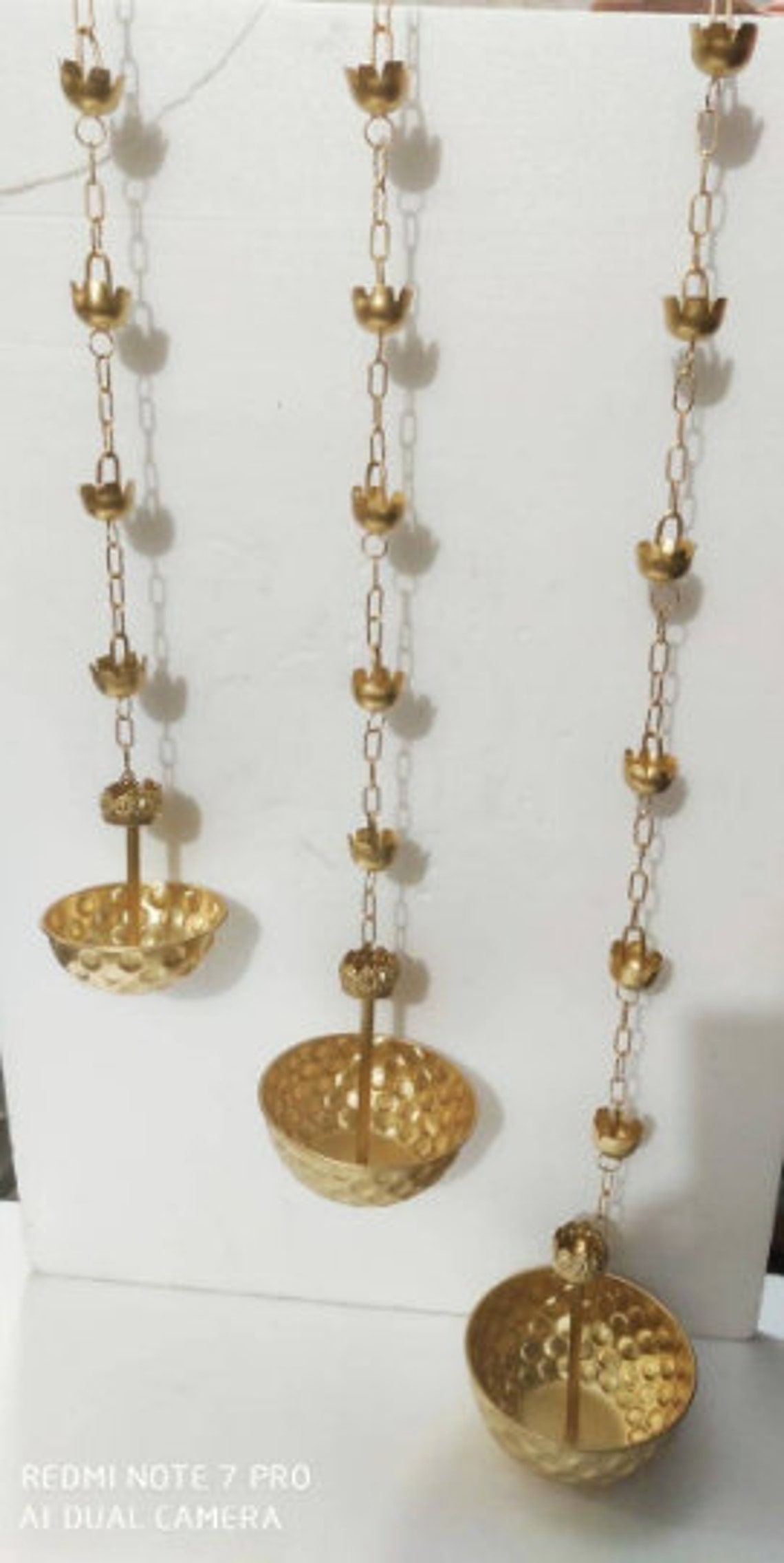 Antique Brass Hanging Urli Set of 2 Anjali Diya Indian Uruli - Etsy